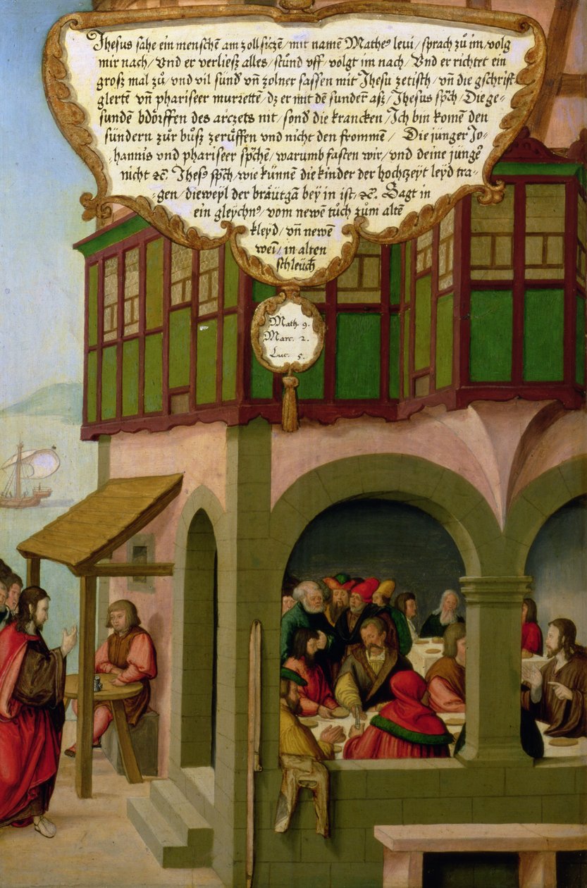 Jesús comiendo con los recaudadores de impuestos y pecadores (Mateo 9, Marcos 2, Lucas 5 ...